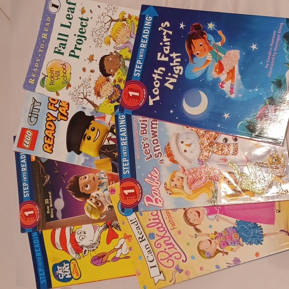 Toys | Step 1 Reading Book Lot Of 7 Lego Barbie Paw Patrol Cat And The ...